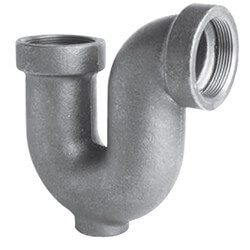 2.BDPT - Ward 2.BDPT - 2" Black Cast Iron Drainage P-Trap w/ Cleanout