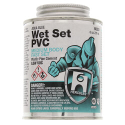 60253 - Hercules 60253 - 8 oz. Medium Body, Fast Set PVC Cement (Blue)