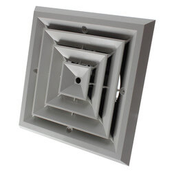 81904 - AirTec 81904 - MV4S Ceiling Diffuser w/ 4-Way Grille (6" x 6")