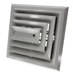 81913 - AirTec 81913 - MV3 Ceiling Diffuser w/ 3-Way Grille (8" x 8")