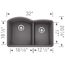 441469 - Blanco 441469 - Diamond SILGRANIT 32" 60/40 Double Bowl ...