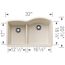 443066 - Blanco 443066 - Diamond SILGRANIT 32" 40/60 Reverse Double ...