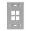 42080-4GS - Leviton 42080-4GS - Single-Gang Quickport, Wallplate w/ ID ...