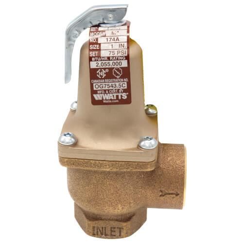 0275174 - Watts 0275174 - 1" 174A Relief Valve (75lb)
