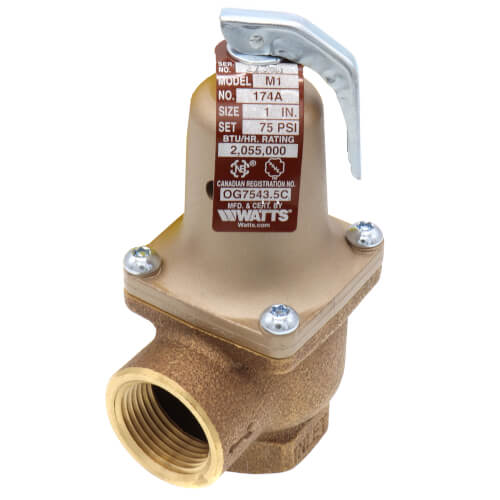 0275174 - Watts 0275174 - 1" 174A Relief Valve (75lb)