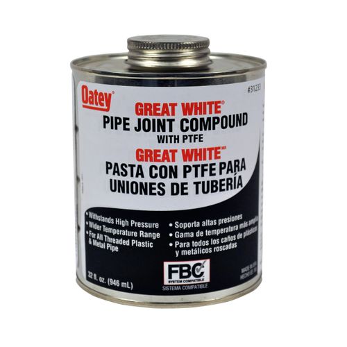 31233 - Oatey 31233 - Great White Pipe Joint Compound with PTFE (32 oz.)