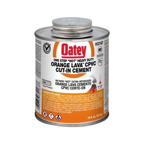 32167 - Oatey 32167 - CPVC Orange Lava Hot Cut-In Cement (16 oz.)