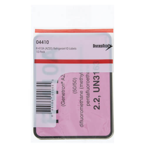 04410 - DiversiTech 04410 - R-410A Cylinder Tank Label (Pack of 10)