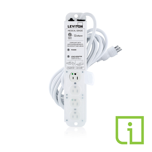 53C4M-1N5 - Leviton 53C4M-1N5 - 15A Medical Grade Power Strip w/ Load ...