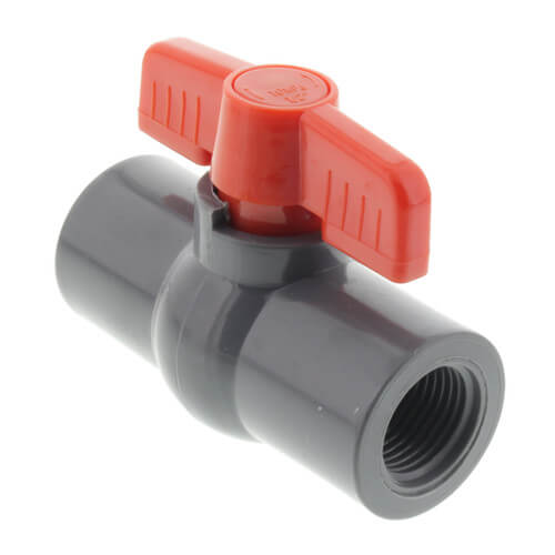 1005GT - Red Flag Products 1005GT - 1/2" Gray PVC Ball Valve w/ T ...