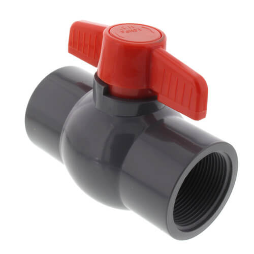 1015GS - Red Flag Products 1015GS - 1-1/2" Gray PVC Ball Valve w/ T ...