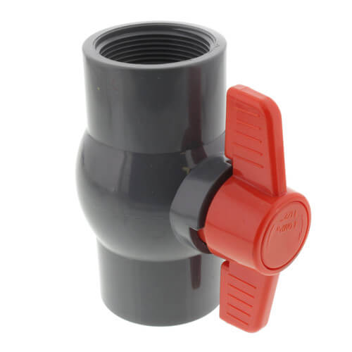 1015GS - Red Flag Products 1015GS - 1-1/2" Gray PVC Ball Valve w/ T ...
