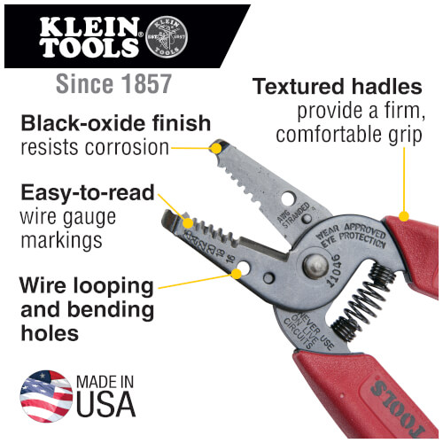 11046 - Klein Tools 11046 - Wire Stripper/Cutter for 26-16 AWG Stranded ...