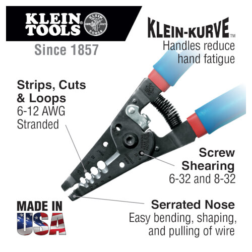 11053 - Klein Tools 11053 - Klein-Kurve Wire Stripper/Cutter for 12-6 ...
