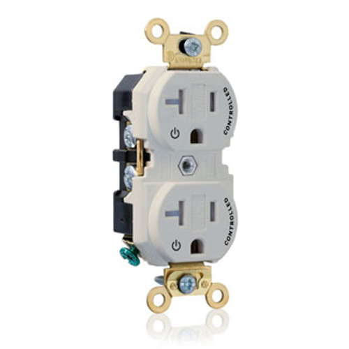 5362-2PT - Leviton 5362-2PT - Duplex Receptacle, Heavy Duty Two Outlets Marked Controlled 20A ...