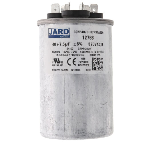 12768 - MARS 12768 - 40/7.5 MFD Round Run Capacitor (370V)