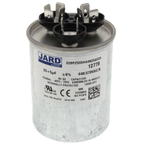 12778 - Jard 12778 - 25/5 MFD Round Run Capacitor (440/370V)