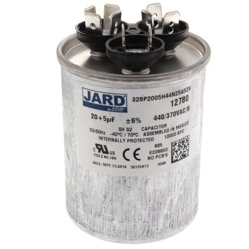 12780-JARD - Jard 12780-JARD - 20/5 MFD Round Run Capacitor (440/370V)