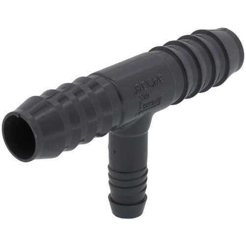 1401-099 - 1401-099 - 3/4" x 3/4" x 3/8" Spiral Barbed PVC Tee (Insert ...