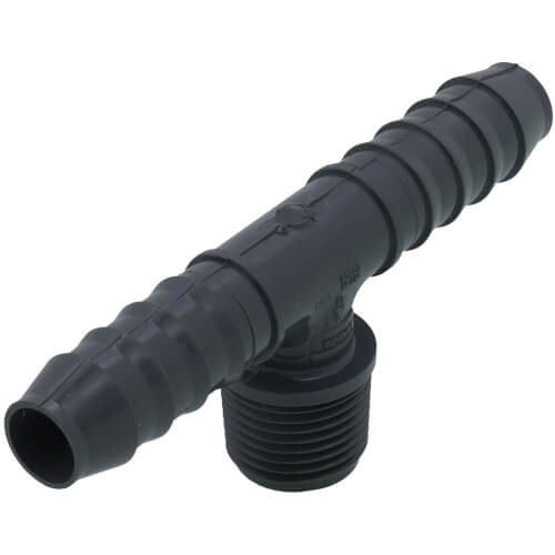 1403-005 - 1403-005 - 1/2" Barbed PVC Tee (Insert x Insert x MIPT)