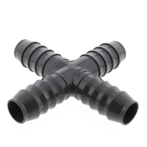 1420-007 - 1420-007 - 3/4" PVC Barbed Insert Cross (Insert x Insert x ...