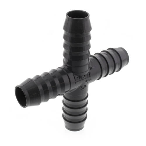 1420-007 - 1420-007 - 3/4" PVC Barbed Insert Cross (Insert x Insert x ...