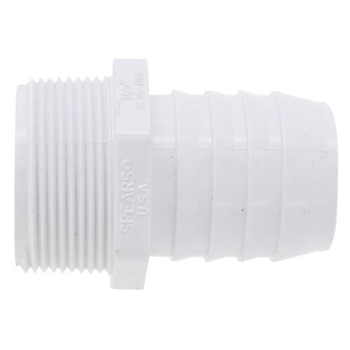 1436-015W - 1436-015W - 1-1/2" White PVC Barbed Insert Male Adapter ...