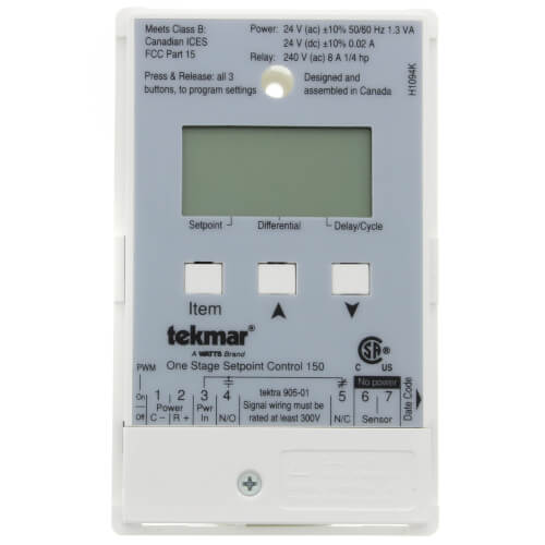 150 - Tekmar 150 - One Stage Setpoint Control