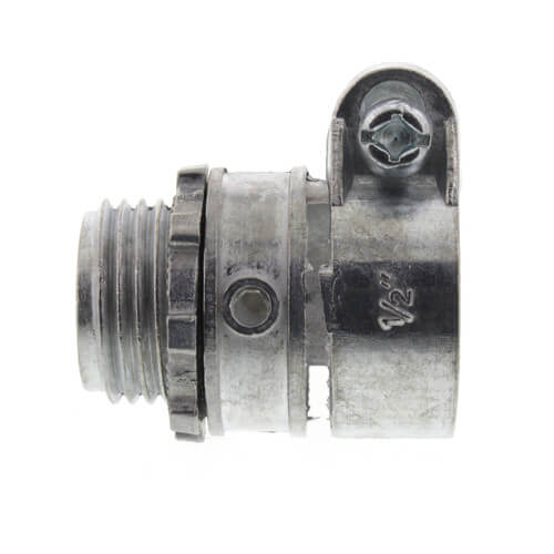 151 - Topaz 151 - 1/2" Zinc BX-Flex Straight Squeeze Connector