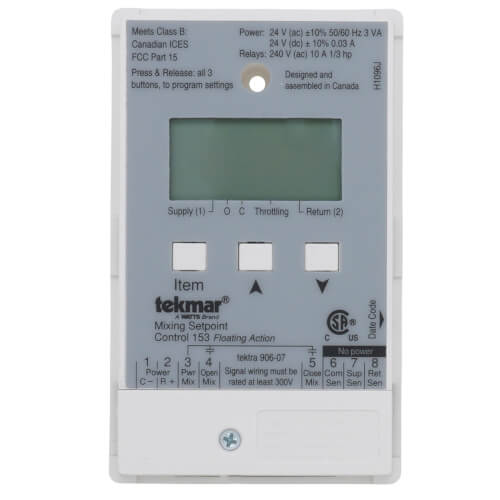 153 - Tekmar 153 - Mixing Setpoint Control - Floating Action