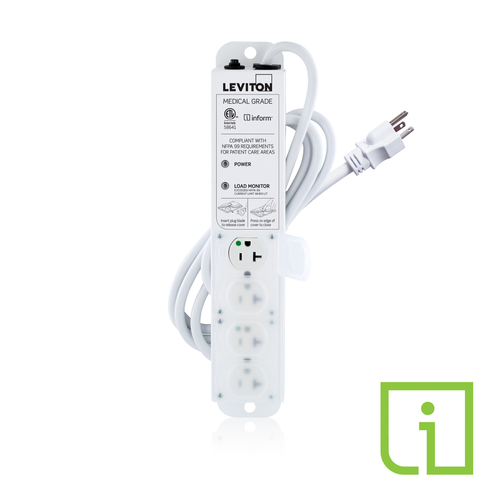 53C4M-2N7 - Leviton 53C4M-2N7 - 20A Medical Grade Power Strip w/ Load ...