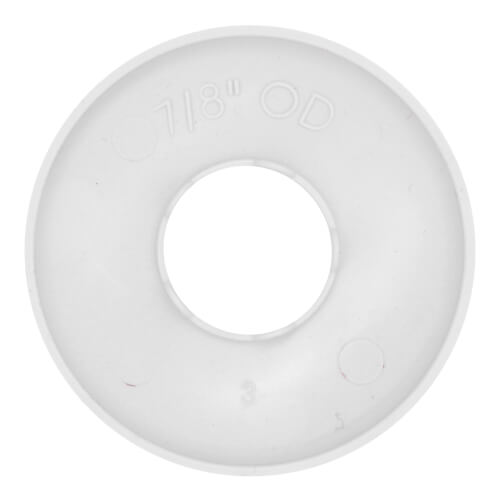 1615022 - Wal-rich 1615022 - 7/8" OD White Plastic Sure Grip Low Escutcheon