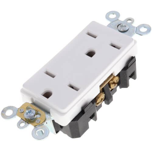 16662-W - Leviton 16662-W - Decora Plus Duplex Receptacle, Back/Side ...