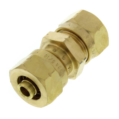 19013 - Viega 19013 - 5/16" x 5/16" Brass Compression PEX Coupling