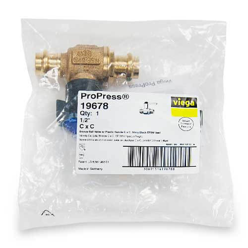 19678 - Viega 19678 - 1/2" Propress Ball Valve (Plastic Handle)