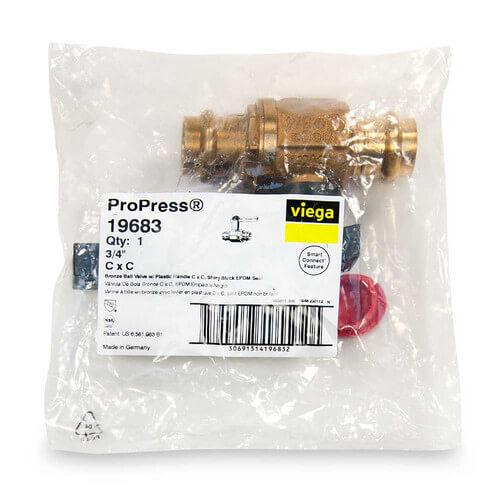 19683 - Viega 19683 - 3/4" Propress Ball Valve (Plastic Handle)