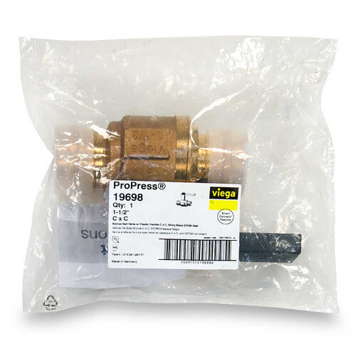 19698 - Viega 19698 - 1-1/2" Propress Ball Valve (Plastic Handle)