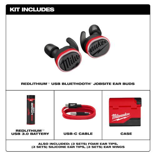 2191-21 - Milwaukee 2191-21 - REDLITHIUM USB Bluetooth Jobsite Ear Buds