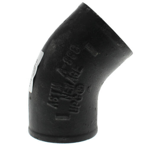220608 - NewAge Casting 220608 - 3" Imported No Hub Cast Iron 45° Elbow