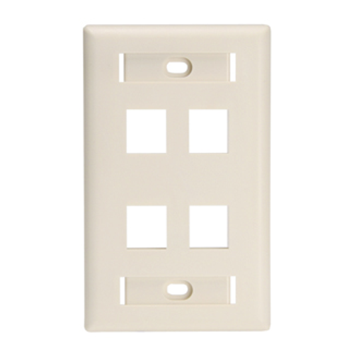 4 Port Wall Plate Leviton 4-Port Wall Plate For Large Connectors ...