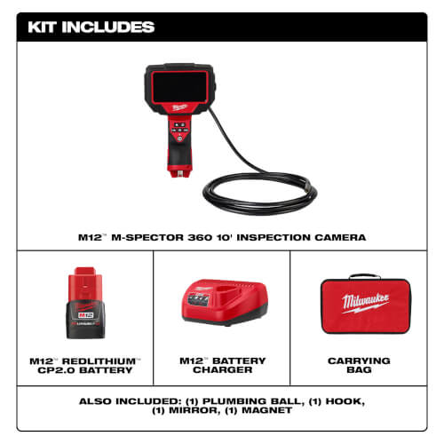 2324-21 - Milwaukee 2324-21 - M12 M-Spector 360 10' Inspection Camera