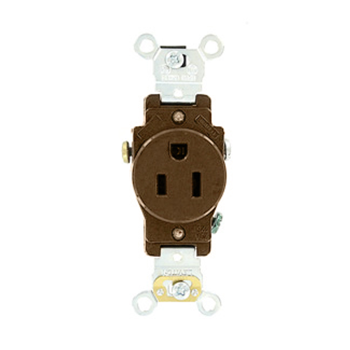 5251 - Leviton 5251 - Single Receptacle Outlet, Smooth Face, 15A, 125V ...