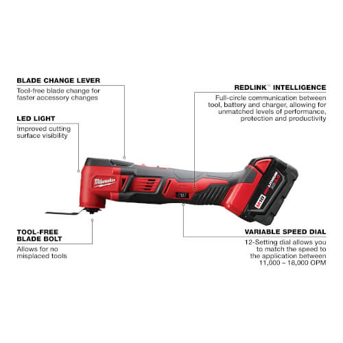 2626-22 - Milwaukee 2626-22 - M18 Cordless Multi-Tool Kit