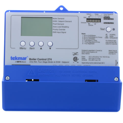 274 - Tekmar 274 - Boiler Control - One tN4, Four Stage Boiler & DHW ...