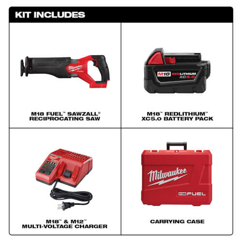 2821-21 - Milwaukee 2821-21 - M18 Fuel SAWZALL Reciprocating Saw Kit ...