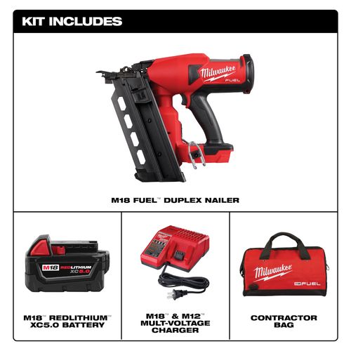2844-21 - Milwaukee 2844-21 - M18 FUEL Duplex Nailer Kit w/ Nailer ...