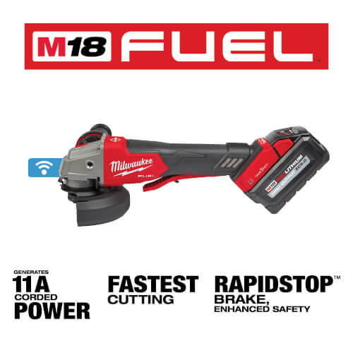 2882-22 - Milwaukee 2882-22 - M18 FUEL 4-1/2"/5" Braking Grinder w/ ONE ...