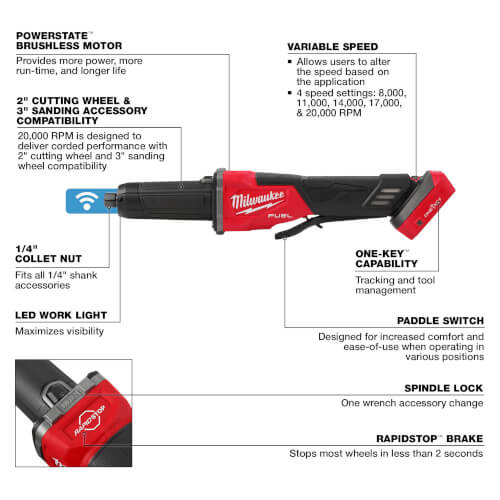 2984-20 - Milwaukee 2984-20 - M18 FUEL Variable Speed, Braking Die ...