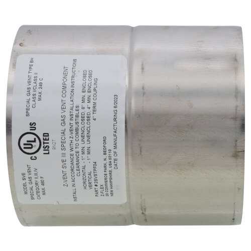 2SVSTPF04 - Z-FLEX 2SVSTPF04 - 4" Z-Vent Vent Termination Coupling ...