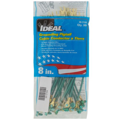 30-3184 - Ideal 30-3184 - Stranded Grounding Wire w/ Screw Pigtail, 12 ...